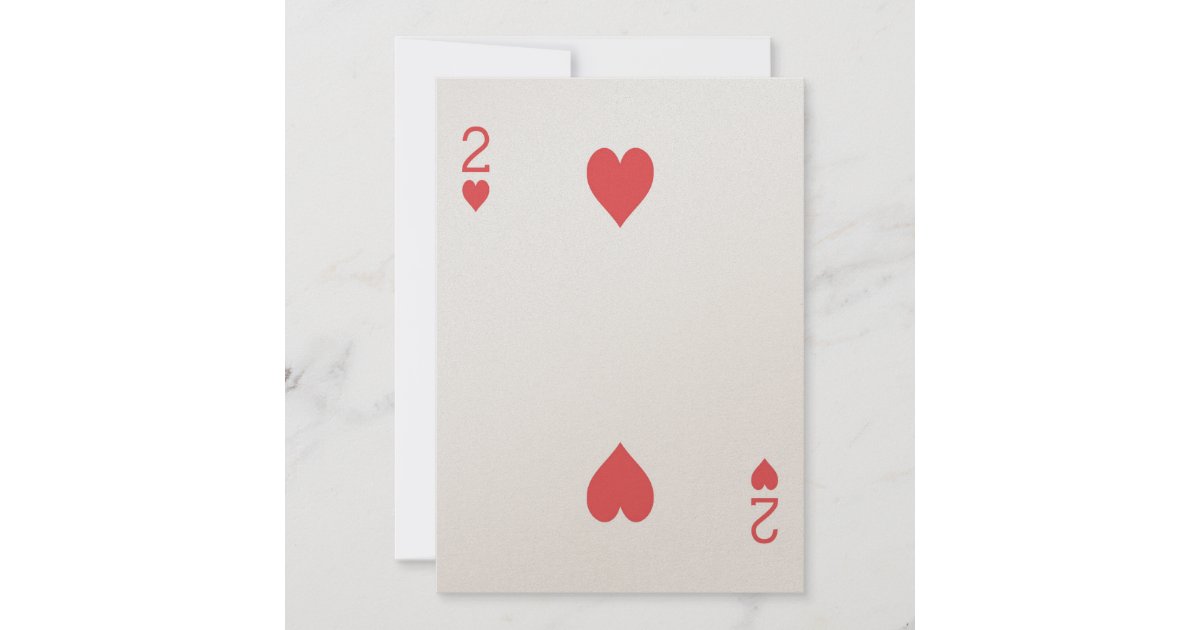Two 2 of Hearts Playing Card Casino Anniversary | Zazzle