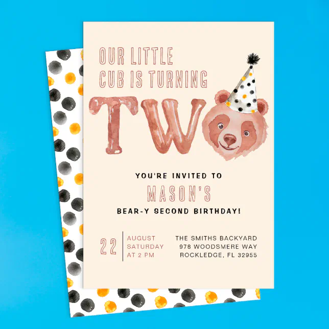 Two and Twice as Cute 2nd Birthday Invitation | Zazzle