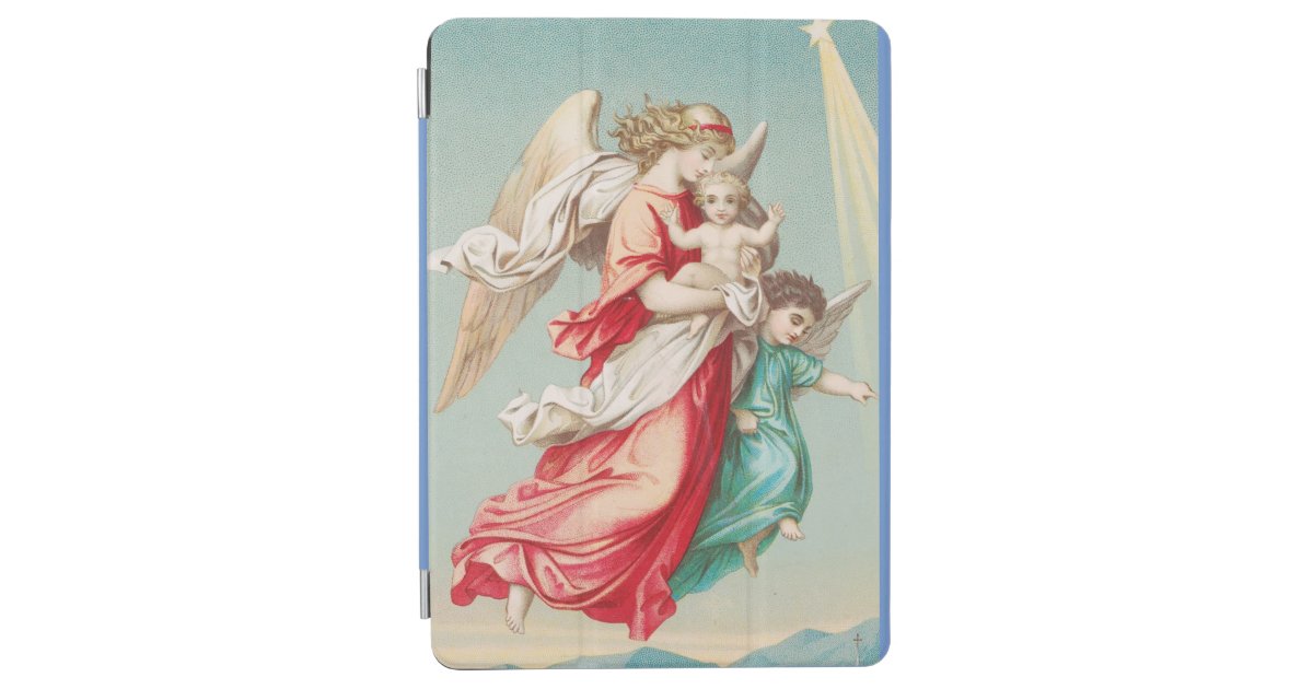 Two angels wear a small child iPad air cover | Zazzle