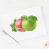 Two apples oval sticker | Zazzle