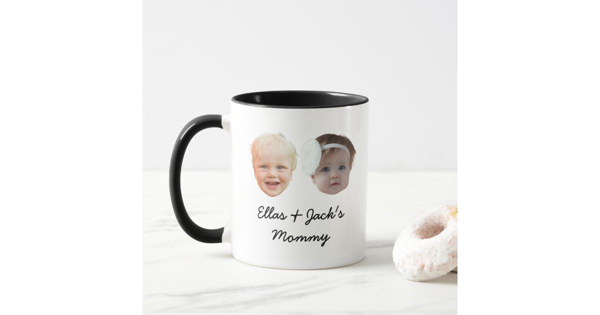 Two Baby Face Personalized Photo Mommy Of Twin Mug | Zazzle