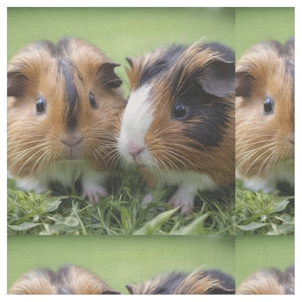 Pop Art Guinea Pigs Fabric | Zazzle