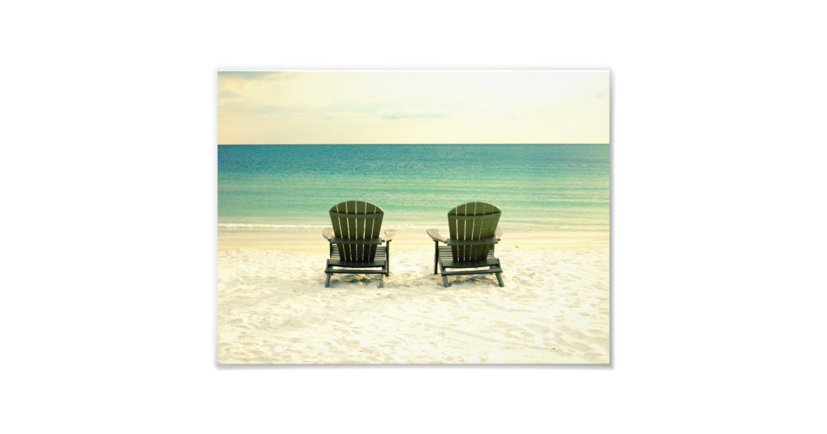 Two Beach Chairs Overlooking the Sea Photo Print | Zazzle