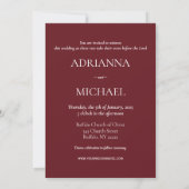 Two Become One Maroon Flower Wedding Invitation | Zazzle