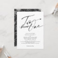 Two become One Modern Calligraphy black and white Invitation | Zazzle