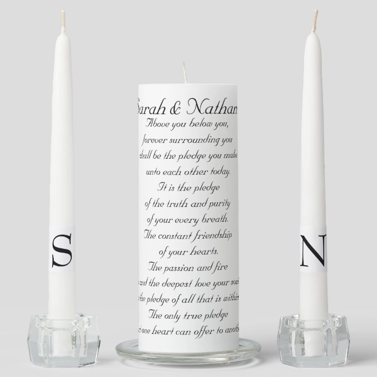Two Become One WEDDING UNITY CANDLE SET | Zazzle