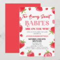 Two Berry Sweet Babies Strawberry Twin Baby Shower Invitation | Zazzle
