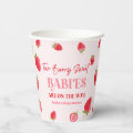 Two Berry Sweet Babies Strawberry Twin Baby Shower Paper Cups | Zazzle