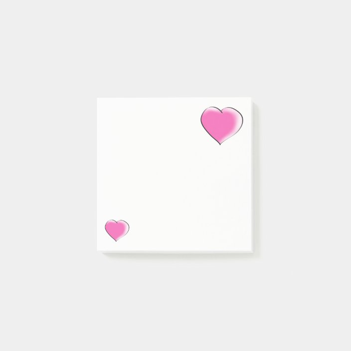 Two big pink hearts post-it notes | Zazzle.com