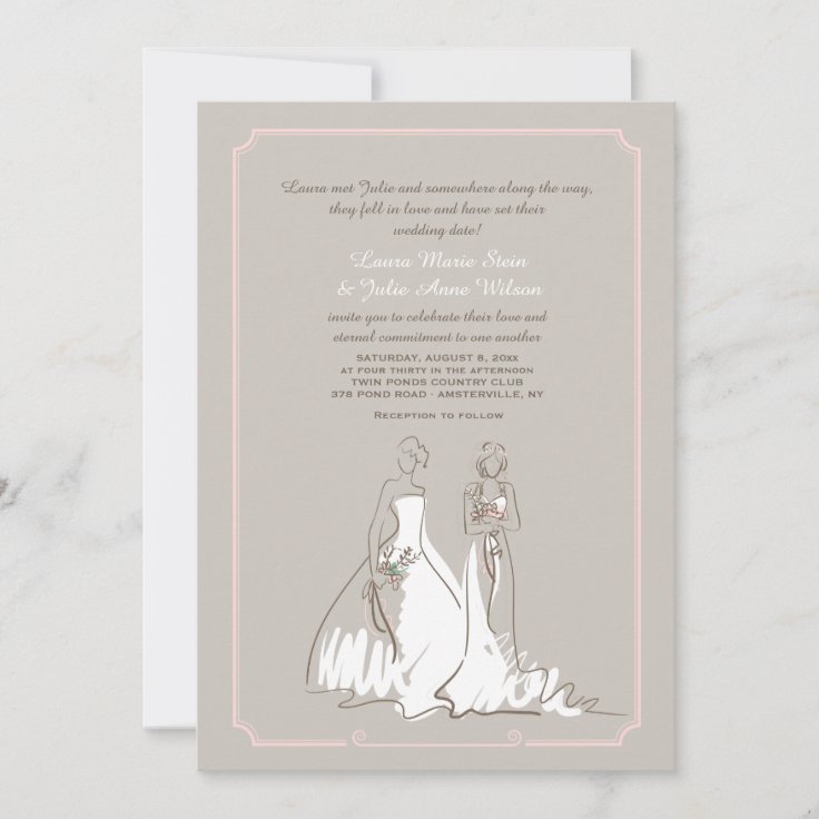 Two Brides Wedding Invitation | Zazzle