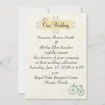 Two Brides Wedding Invitation | Zazzle