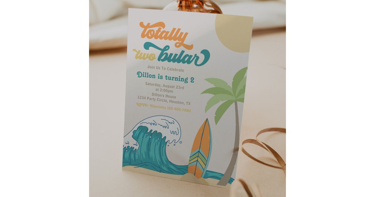 Two-Bular Birthday Invitation | Surf Invitation | Zazzle