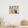 Two Cats at the Window Scenic Serene Flowers Poster | Zazzle