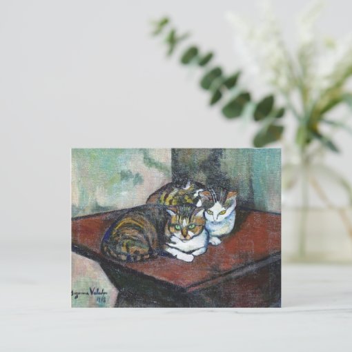 Two cats by Suzanne Valadon Postcard | Zazzle