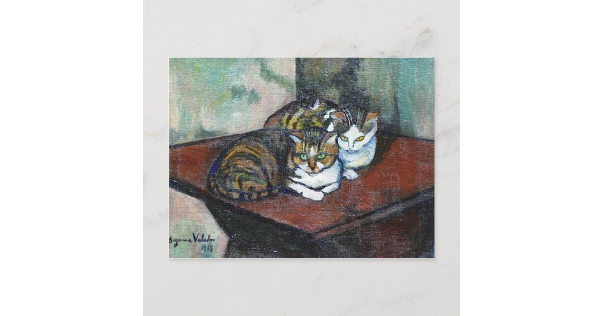 Two cats by Suzanne Valadon Postcard | Zazzle