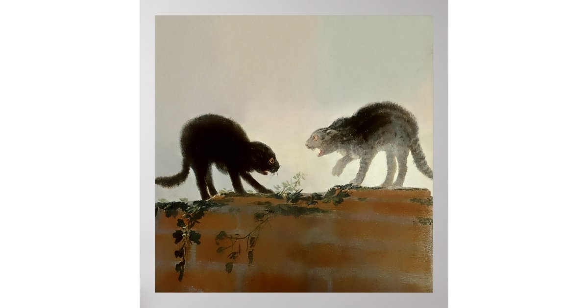 “Two Cats Fighting” by Francisco Goya Poster | Zazzle