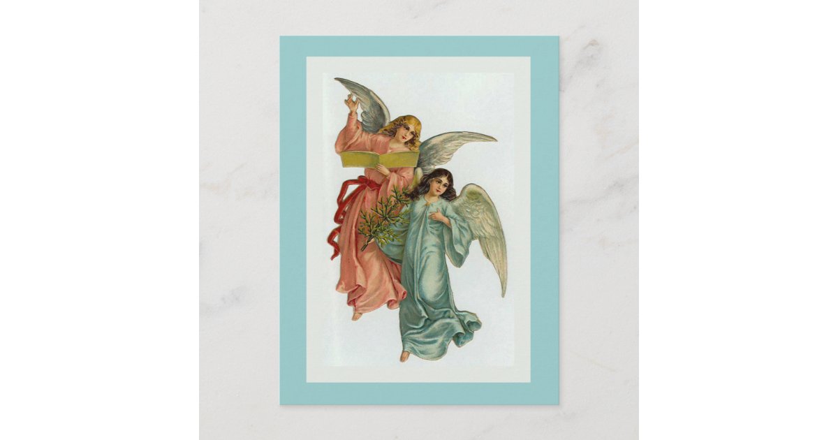 "Two Christmas Angels" Postcard | Zazzle
