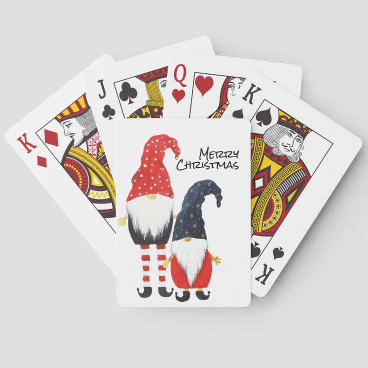 Two Christmas Elf Playing Cards | Zazzle