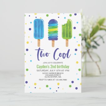Two Cool 2nd Birthday Invitation | Zazzle