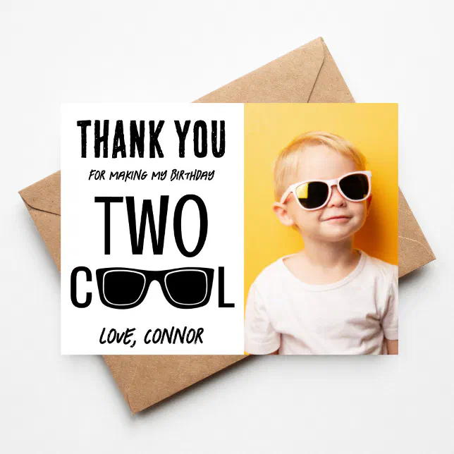 Two Cool Birthday Thank You Card | Zazzle