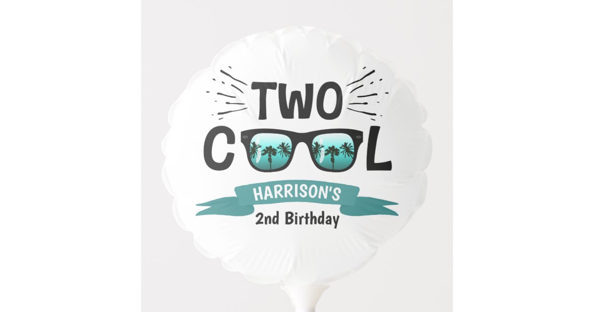 Two Cool Boys 2nd Birthday Balloon | Zazzle
