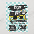Two Cool Checkered Sunglasses 2nd Birthday Party Invitation | Zazzle