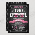 Two Cool Girls Chalkboard 2nd Birthday Invitations | Zazzle