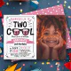 Two Cool Girls Photo 2nd Birthday Invitations | Zazzle