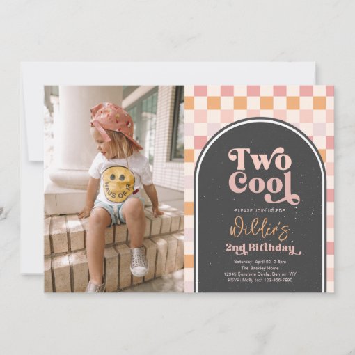 TWO Cool Girl's Photo Skater Invitation | Zazzle