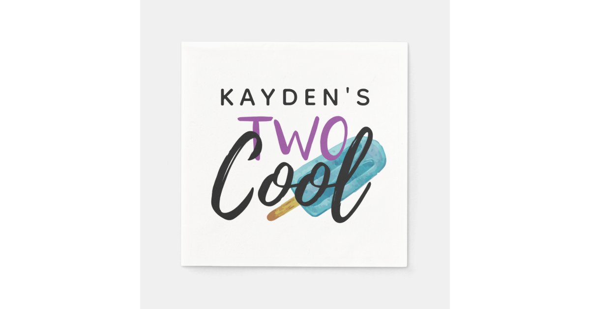 TWO COOL Kid's 2nd Birthday Summer Ice Pop Party Napkins | Zazzle