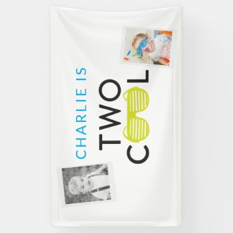 Two Cool party banner Backdrop | Zazzle