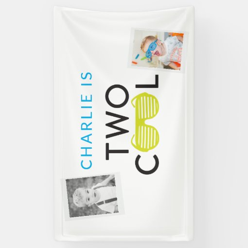 Two Cool party banner Backdrop | Zazzle