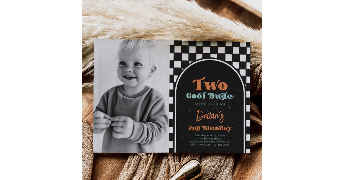 Two Cool Photo Skateboarding Invitation | Zazzle