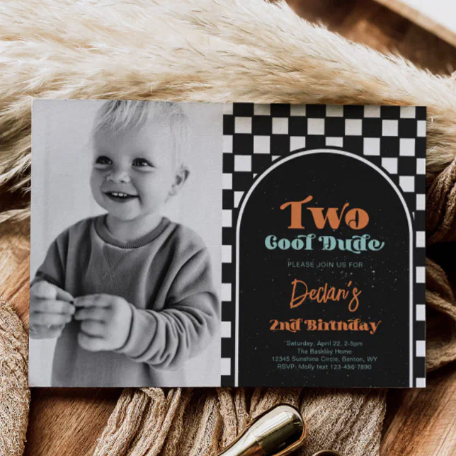 Two Cool Photo Skateboarding Invitation | Zazzle