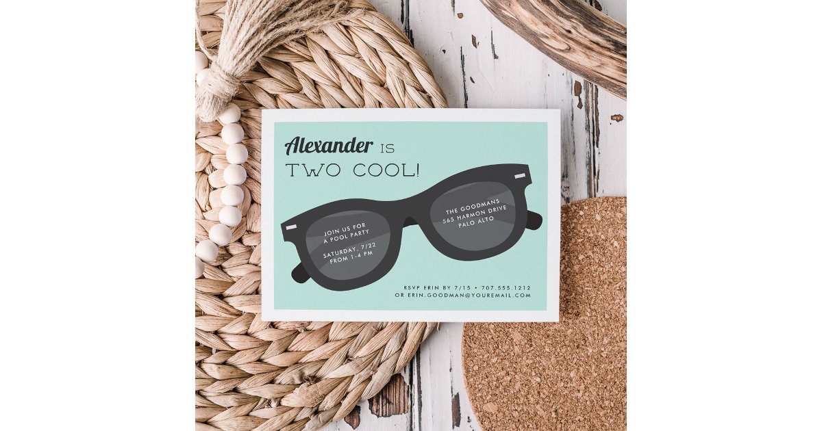 Two Cool | Summer Sunnies Birthday Party Invite | Zazzle