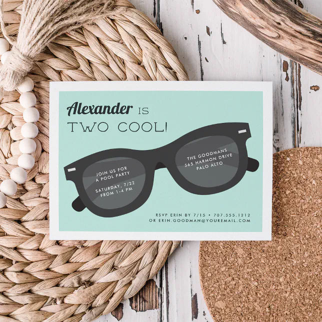 Two Cool | Summer Sunnies Birthday Party Invite | Zazzle