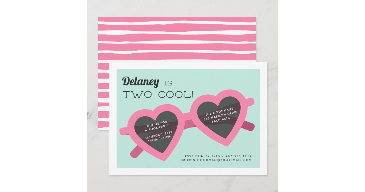 Two Cool | Summer Sunnies Birthday Party Invite | Zazzle.com