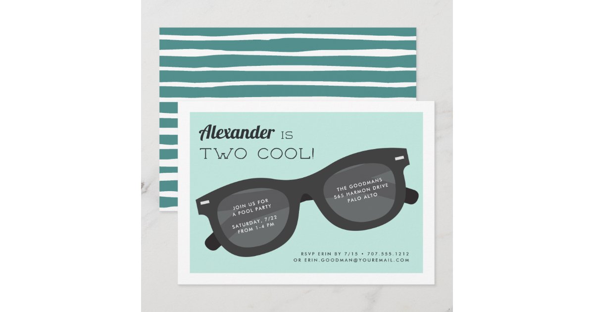 Two Cool | Summer Sunnies Birthday Party Invite | Zazzle
