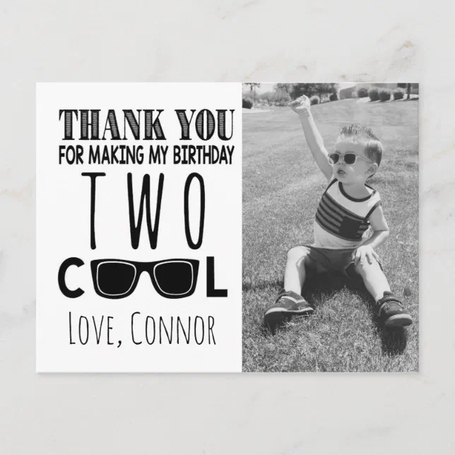 Two Cool Thank You Card with Personalized Photo | Zazzle