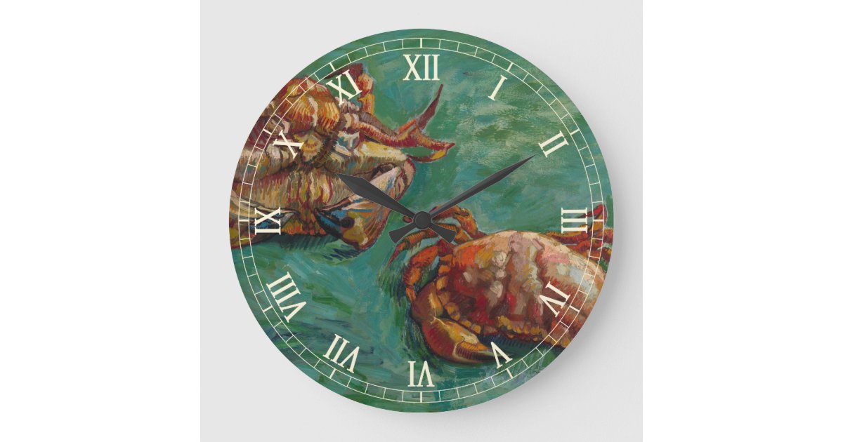 Two Crabs by Vincent van Gogh Large Clock | Zazzle