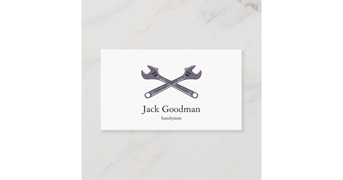 Two Crossed wrenches business card | Zazzle