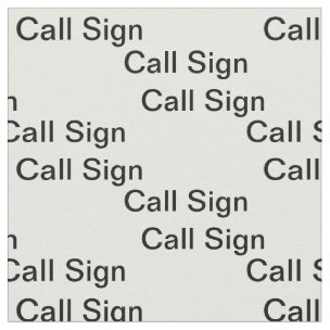 Ham Radio Silhouette Fabric with Call Sign | Zazzle.com