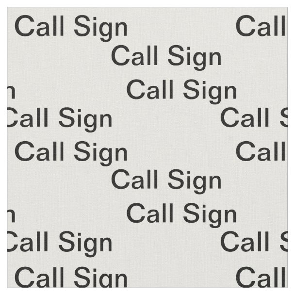 Ham Radio Silhouette Fabric with Call Sign | Zazzle.com