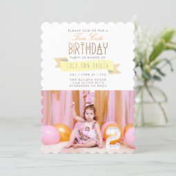 Two Cute | Second Birthday Party Photo Invitation | Zazzle
