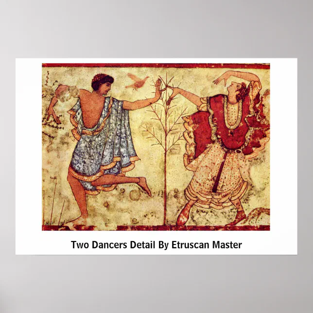 Two Dancers Detail By Etruscan Master Poster | Zazzle