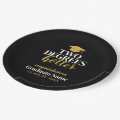 Two Degrees Hotter - Name - Black Gold Graduation Paper Plates | Zazzle