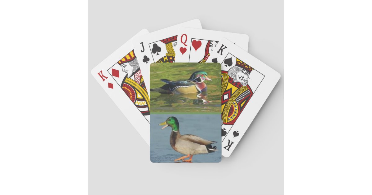 Two ducks on a deck of playing cards | Zazzle