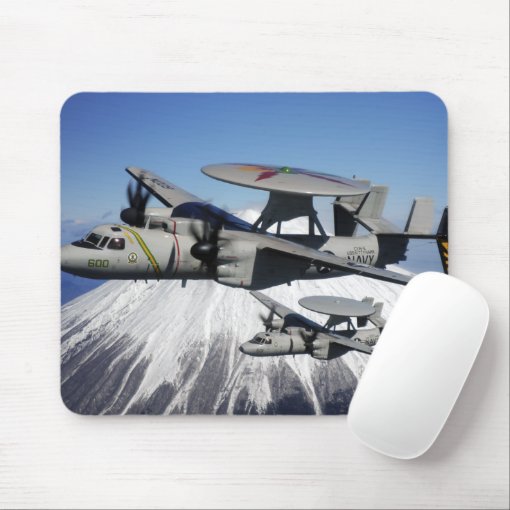 Two E-2C Hawkeyes conduct a flyby Mouse Pad | Zazzle