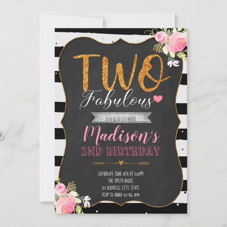 Two fabulous birthday party invitation | Zazzle