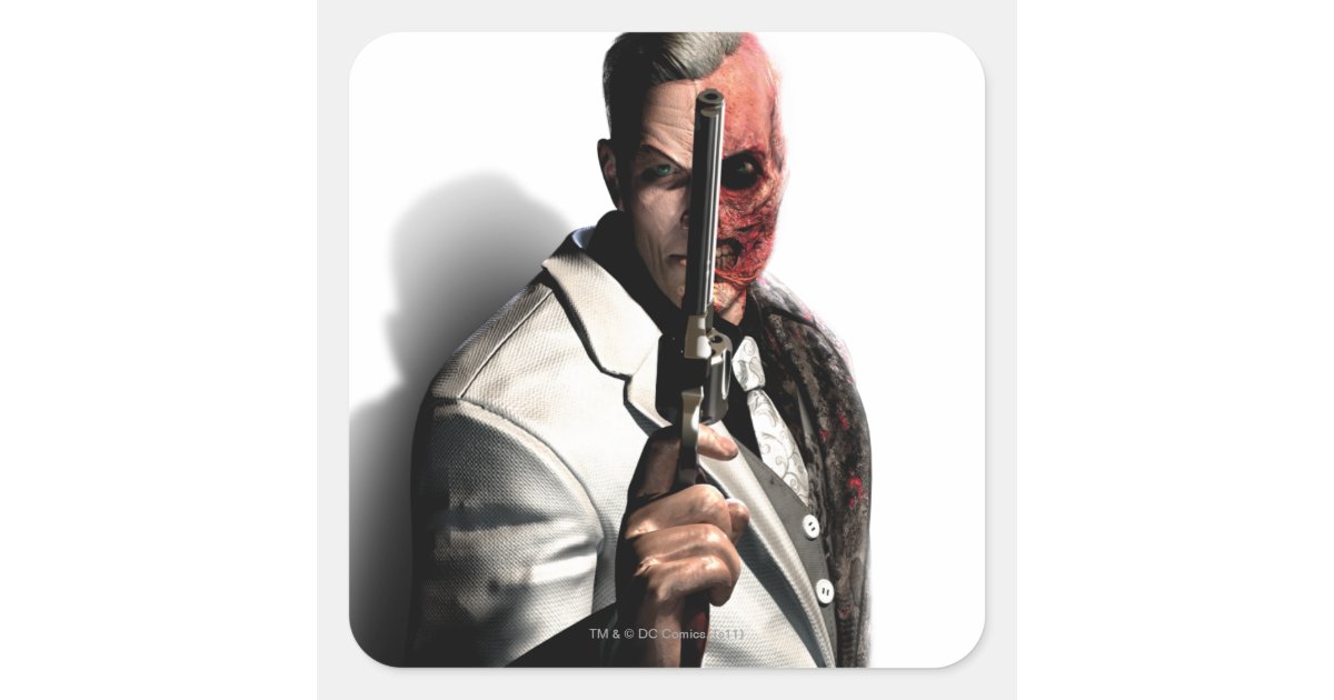 Two-Face 2 Square Sticker | Zazzle
